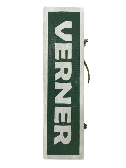 road sign - verner - dark green w/ white - 30x8 – Buckstone